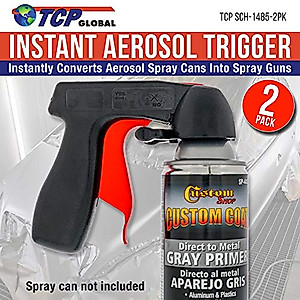 Instant Aerosol Trigger Handle (Pack of 2), Instantly Converts Spray Cans into Spray Guns - Full Hand Grip, Reusable, Easy to Clip-On & Off - Universal Fit, Use on Spray Paint, Adhesives, Lubricants