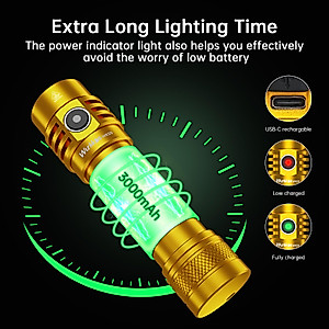 Wurkkos WK03 Pocket Flashlight Rechargeable, 1200 High Lumens Super Bright LED Flashlight with 6 Modes, High CRI 519A LED, IP68 Waterproof, Small Powerful Flashlight for Home, Emergency, Camping