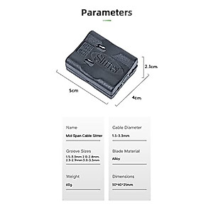Two Pieces per Pack Mid Span Cable Slitter 4 Precision Slitting Grooves For Cable 1.5-3.3mm Alloy Forging Sharp Blade Easy Operation to Open Fiber Jackets and Loose Buffer Tubes