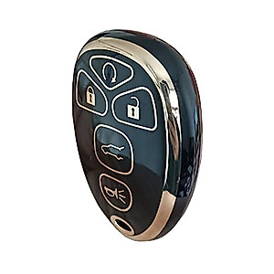 TAPAYICA for GMC Key Fob Cover Keyless Remote Smart Key Fob Shell with Keychain Fit for Chevrolet Suburban Tahoe Traverse Buick Enclave Cadillac Escalade GMC Acadia Yukon (5 Buttons-Black)