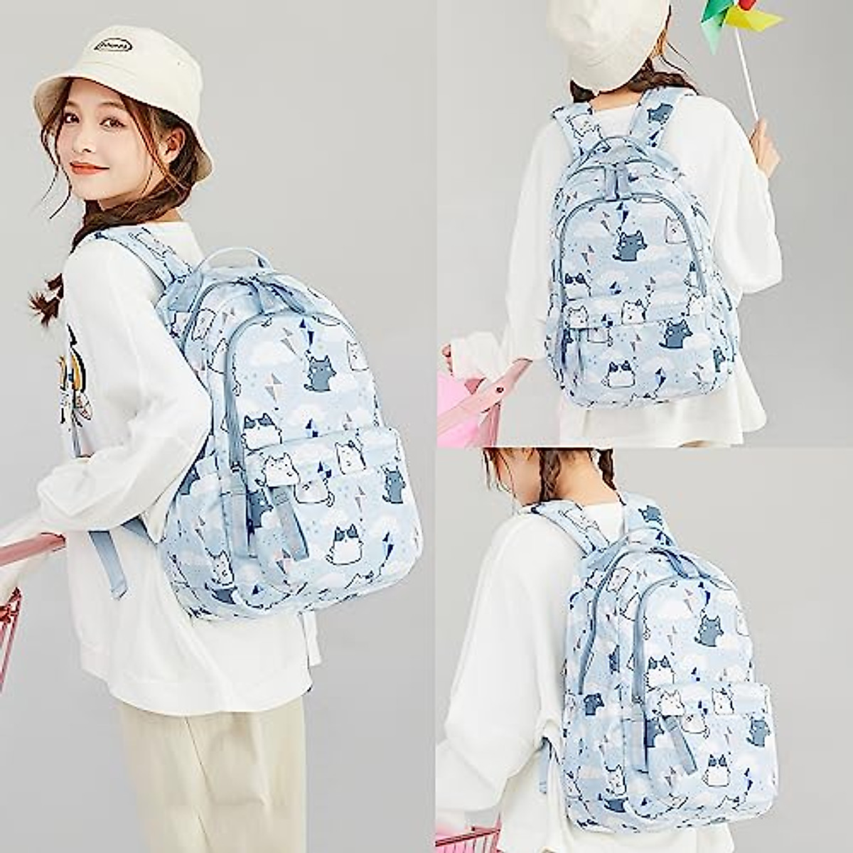 XINWLL Girls Backpack 15.6 Inch Laptop School Bag Cute Kids Kindergarten Elementary Backpacks Middle Schoolbag Large Bookbags for Women Teens Students Anti Theft Travel Daypack