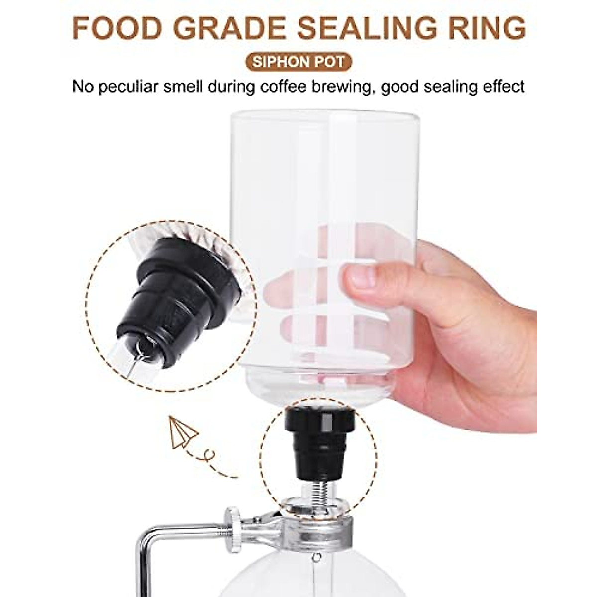 YUCHENGTECH Siphon Syphon Coffee Maker Tabletop Glass Siphon Pot Glass Technica Syphon Coffee Maker Siphon Vacuum Coffee Maker(5 Cups(600ml))