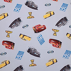 Disney Cars Fitted Crib Sheet 100% Soft Breathable Microfiber, Baby Sheet, Fits Standard Size Crib Mattress 28in x 52in, Gray