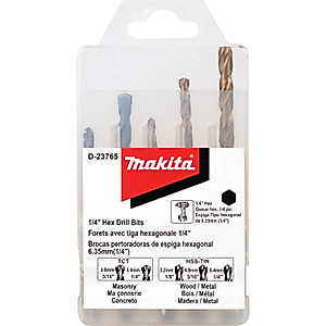 Makita D-23765 Masonry and Metal Drill Bit Set (5 Piece), 1/4"