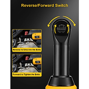 VTEK 3/8" Extended Cordless Ratchet Wrench 16.8V Electric Ratchet Wrench,40 Ft-lbs 400RPM Power Ratchet Wrench