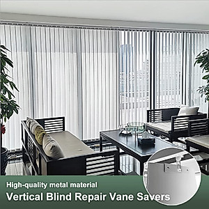 Vertical Blind Repair Vane Savers, Metal Vertical Blind Repair Tabs, Vertical Blind Repair Clips for Vertical Blinds Replacement Slats, White (12)