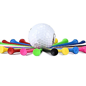 CRESTGOLF Professional 2 1/8" Deluxe Wood Golf Tees 100pcs(Mixed color)