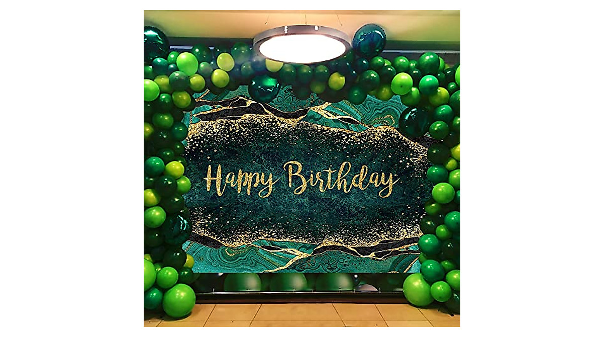 Crefelimas Emerald Green Birthday Backdrop | Shop Now
