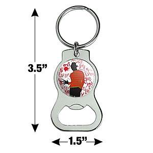 GRAPHICS & MORE A Nightmare on Elm Street Freddy Keychain with Bottle Cap Opener