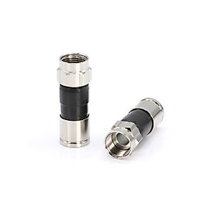THE CIMPLE CO Coaxial Cable Compression Fitting - 10 Pack Connector - for RG6 Coax Cable - with Weather Seal O Ring and Water Tight Grip