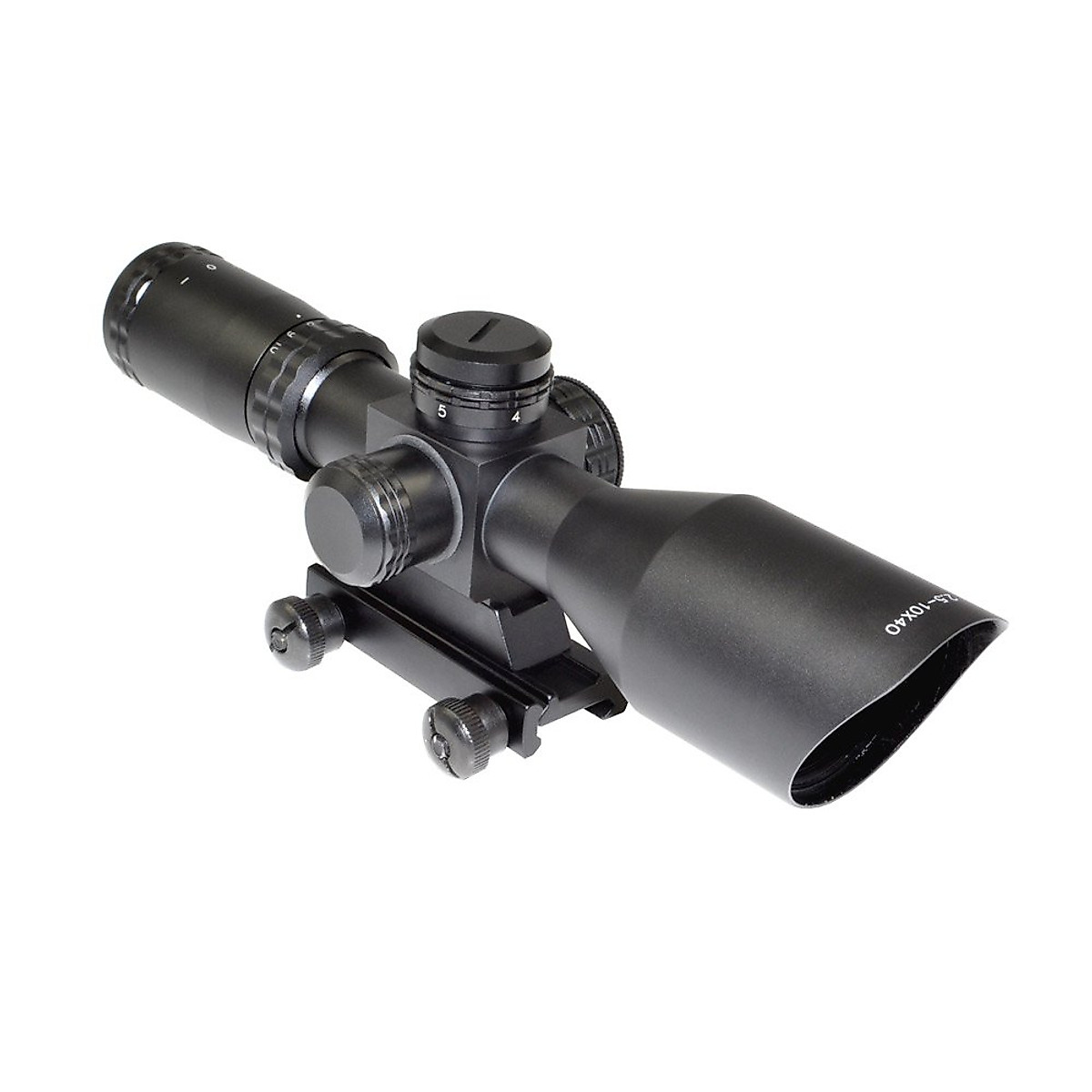 Eastvale 2.5-10X40 Compact Rifle Scope with Illuminated Red, Green, Blue Mil-Dot Reticle Including Quick Detach Picatinny Mount