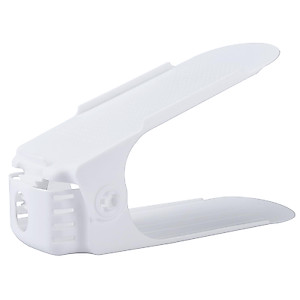 HOMOKUS Shoe Slots Organizer for Closet Organization, 20 Pack Adjustable Shoe Stacker Space Saver,Double Layer Shoe Rack Organizer Holder with 4 Different Height (White)