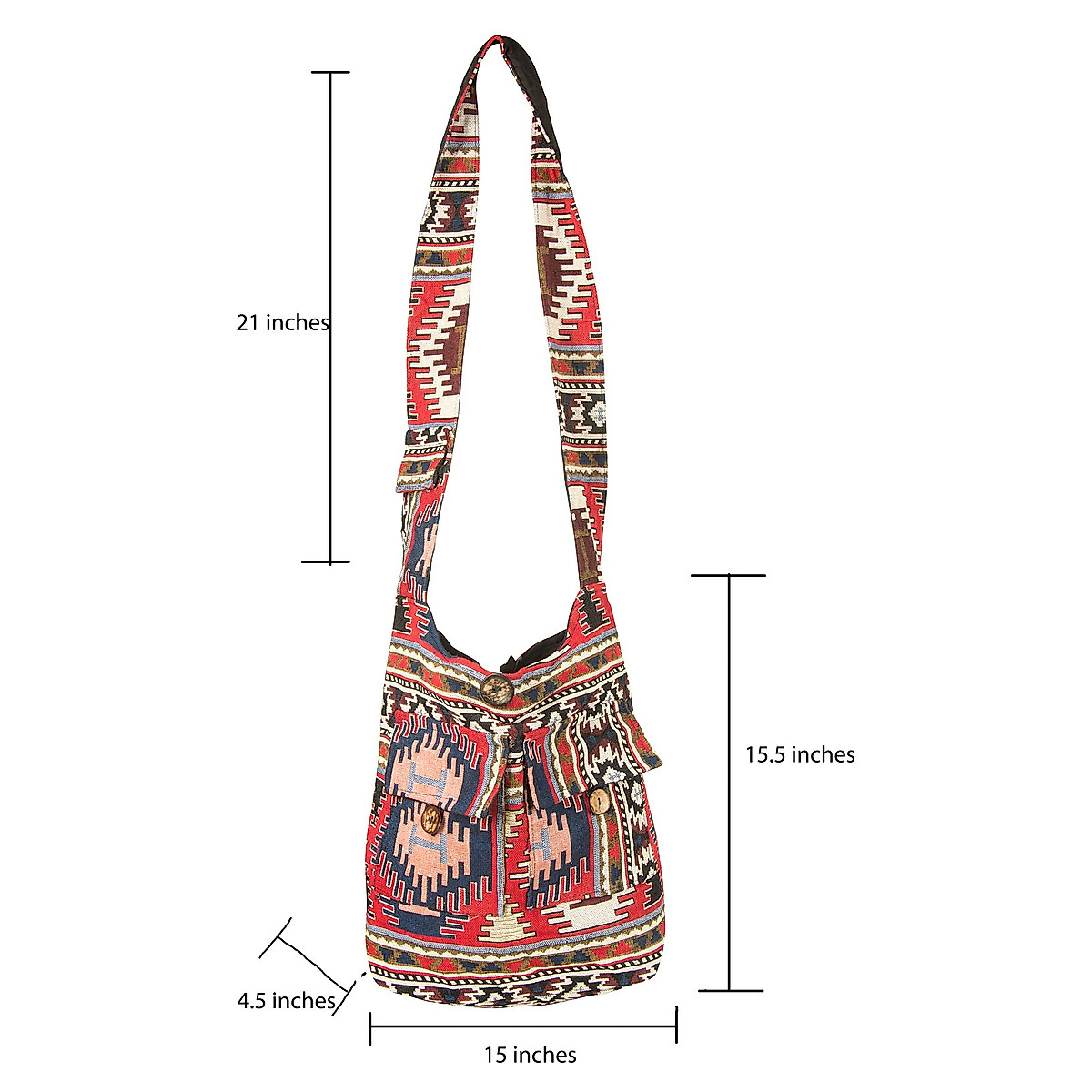 Tribe Azure Hobo Oversize Shoulder Bag Messenger Crossbody Aztec Purse Travel Shopping Beach Market Casual