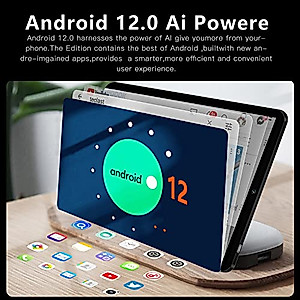 10.1-inch Tablet Computer 10-core Android 12.0 Ultra-Thin Hd Screen Learning Game Video Office Tablet Supports Double Sim Communication Function 3800mah Battery (Black)