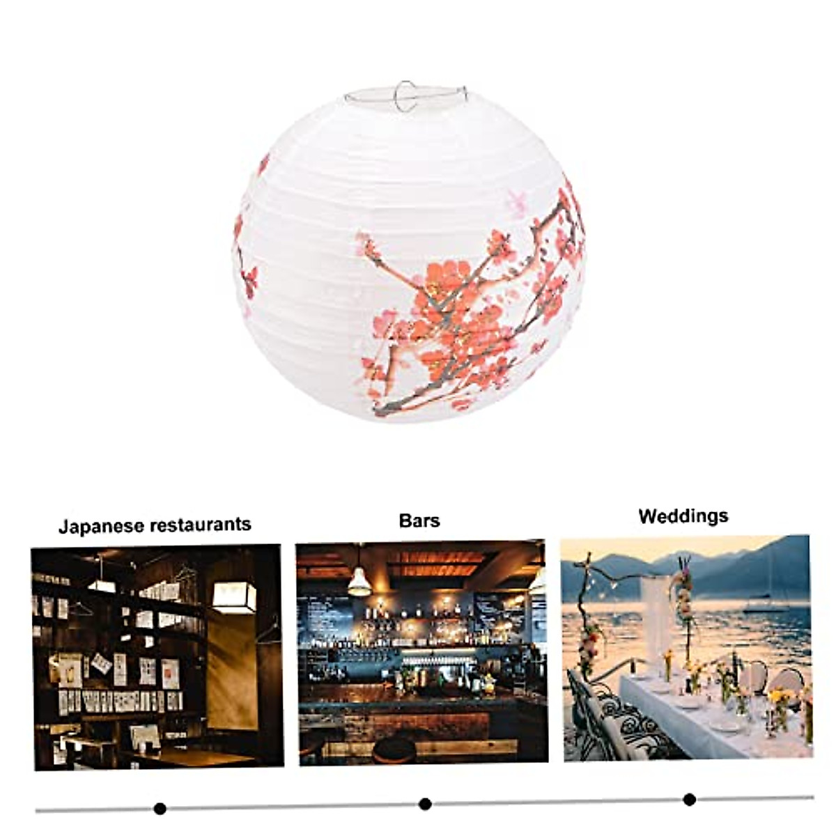 GANAZONO Chinese Lantern Outdoor Decor Asian Decor Japanese Paper Lamp Asian Paper Lantern Pendant Lamp Shade Outdoor Hanging Decoration Japanese Lantern Plug in Sconce Set of 2 Ornament
