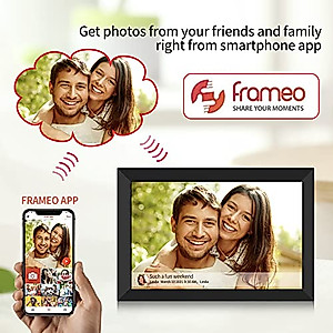 FRAMEO 10.1 Inch WiFi Digital Photo Picture Frame, Auto-Rotate Portrait and Landscape, Wall Mountable, Built in 16GB Memory, Share Moments Instantly via Frameo App
