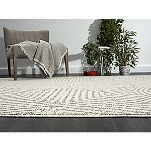 Abani Large Area Rug - Farmhouse Rugs, Stain and Shedding Resistant Large Area Rugs for Living Room, Brown Beige African Pattern ​Dining Room Rug, Rectangle Large Rugs 7'9" x 10'2"