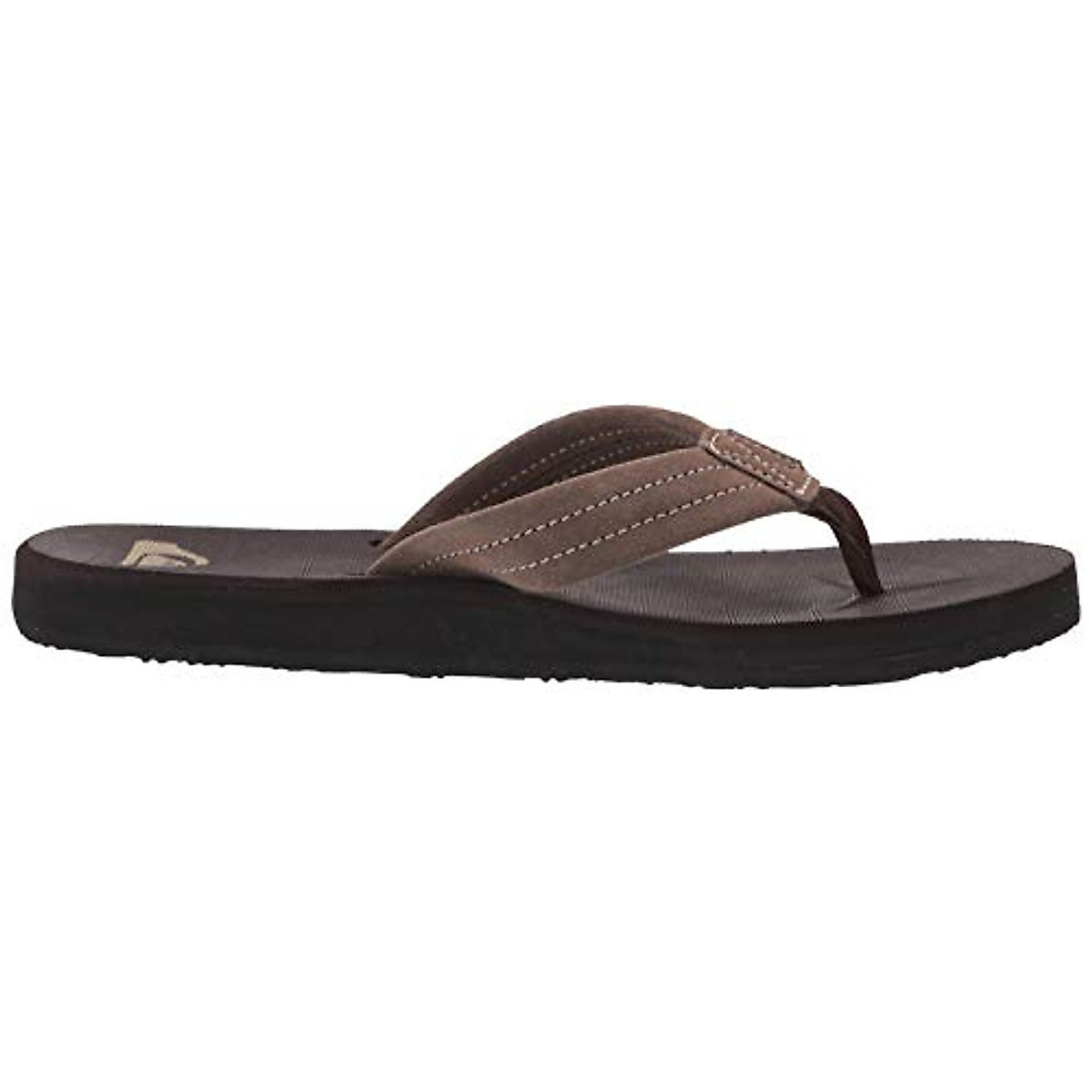 Quiksilver Men's Carver Suede 3 Point Flip Flop Athletic Sandal, Demitasse Solid, 8 M US