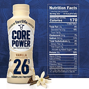Veher Fairlife Core Power 26g Protein Liquid Milk Shakes Variety Pack, Ready To Drink for Workout Recovery, 14 Fl Oz (6 - Pack)