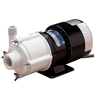 Little Giant 230 Volt, 1/12 HP, 750 GPH 3-MD-SC Semi-Corrosive Chemical Magnetic Drive Pump, 6-Foot Cord (Plug-less), Black/White, 581513