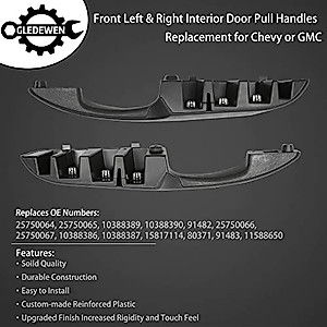 Interior Pull Door Handle, Compatible with 2003-2019 Chevy Express, GMC Savana 1500 2500 3500, Complete Armrest (Pewter Grey), Front Left Driver & Right Passenger Side | Replace# 25750064,10388389