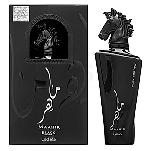 Lattafa Perfumes Maahir, Maahir Black Edition & Bade'e Al Oud for Glory EDP-100ml(3.4 oz) with Magnetic Gift Box Perfect for Gifting