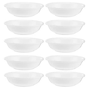Tofficu 10pcs Sauce Dishes Round Seasoning Dishes Plastic Sushi Dipping Bowl Saucers Bowl Mini Appetizer Plates(2.8×2.8×0.9in)