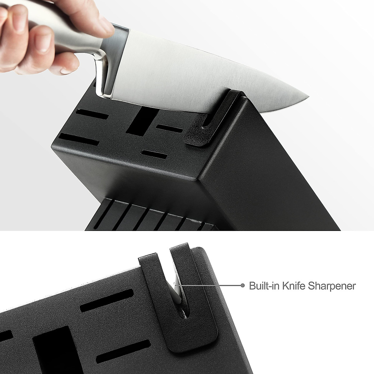 McCook® Knife Sets,German Stainless Steel Kitchen Knives Block Set with Built-in Sharpener