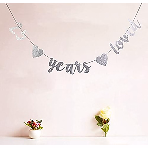 StarsGarden Glitter 25 Years Loved Banner – It's My Fabulous 25th Banner -25th Birthday Banner Decorations - Cheers to 25 Years Milestone Happy Birthday Decorations(Silver 25)