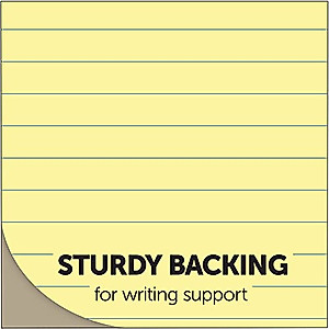 Office Depot Glue-Top Writing Pads, 8 1/2in. x 11in., Legal Ruled, 50 Sheets, Canary, Pack Of 12 Pads, 99412