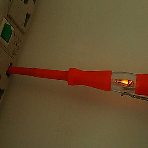 uxcell Voltage Tester AC 100-500V with 3mm Slotted Screwdriver with Clip for Circuit Test, Orange, Pack of 2