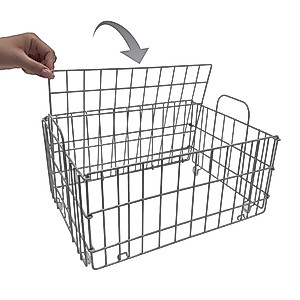 Atlantic Tabletop Wire Storage Basket, Heavy-Gauge Powder-Coated Metal Wire Construction, Stackable for Easy Expansion, Collapsible & Foldable, Non-Slip Feet, Plastic Liner, PN 23308041 – Gray