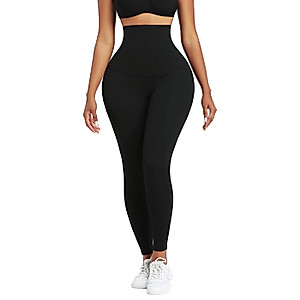 huiming Sauna Sweat Pants Shorts Slimming Compression Workout Thermo Waist Trainer for Women Leggings Body Shaper Weight Loss (L/XL) Black