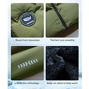 MOERDENG Kids Boy's Winter Coat Waterproof Fleece Lined Thick Down Coats Puffy Cotton Jackets with Hood