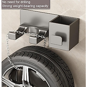 ALOeu Hair Dryer Holder Wall Mounted, Aluminum Organizer Rack with Self Adhesive for Shark or Dyson Supersonic Hair Dryer, grey