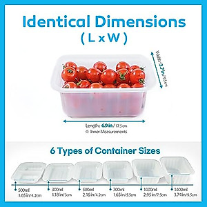 Lofaho Food Trays with sealing films bundle set, 30 Pcs (10~47oz) - Microwave-Safe Dishwasher-Safe Plastic Containers for Meal Prep, Stackable Airtight Leakproof Food Storage Trays