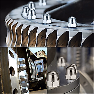 Hex Acorn Bolt Covers, 165pcs Acorn Cap Nuts, Black Dome Nut Caps, Stainless Steel Dome Acorn Bolt Cup Nuts Protector Caps for Protection Threads Rods Bolts, M3 M4 M5 M6 M8 M10 M12 (Silver)