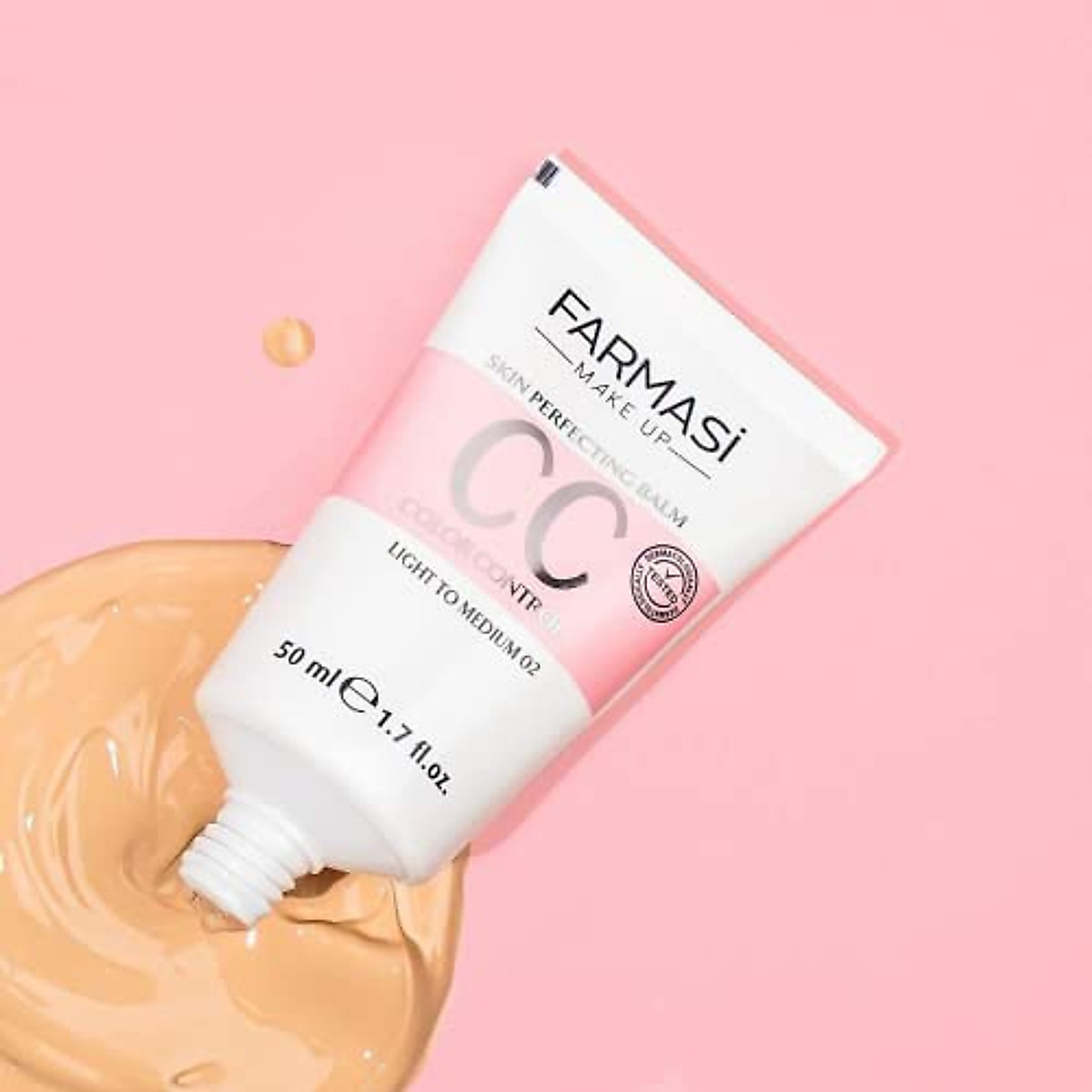 FARMASi CC Color Control Cream, Natural and Flawless Finish, Enriched Formula with Multimineral & Spf 25+, All-Day Hold, All Skin Types, 1.7 fl. oz, Light to Mediuum