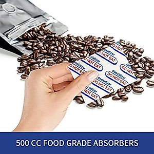 oxygen absorbers for food storage 500cc 120 PCS (10x PCS of 12) o2 absorbers food grade oxygen absorbers for Mylar Bags, Canning, Flour, Wheat,Freeze Dried Foods and Preserved Foods Long Term Storage