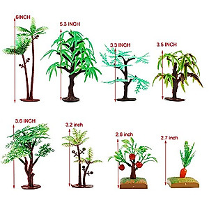 NWFashion 25PCS 3-5 INCH Model Scenery Landscape Rainforest Trees,Cake Topper Decorations