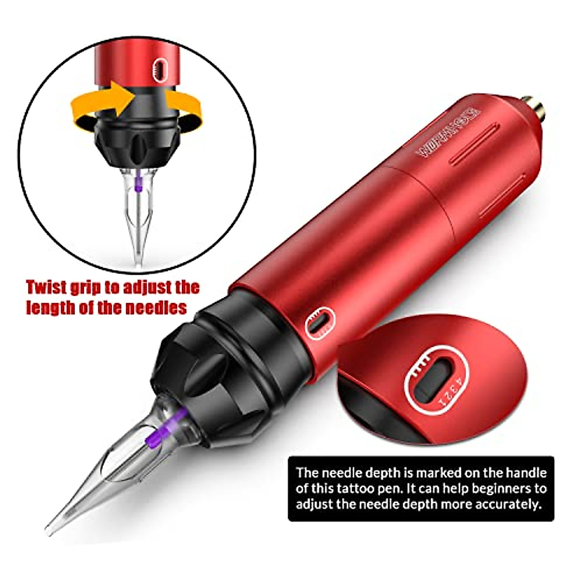 Tattoo Kit, Wormhole Complete Tattoo Kit for Beginners with Tattoo Power Supply Tattoo Needles Tattoo Ink, Professional Complete Tattoo Pen Kit Tattoo Gun