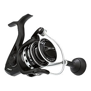 PENN Pursuit IV Inshore Spinning Fishing Reel, Size 4000, HT-100 Front Drag, Max of 15lb, 5 Sealed Stainless Steel Ball Bearing System, Built with Carbon Fiber Drag Washers,Black/Silver