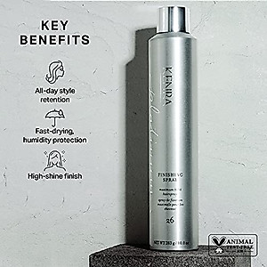 Kenra Platinum Finishing Spray 26 50% | Maximum Hold Hairspray | Fast-drying, Non-Flaking, Non-Drying | Humidity-Resistant |All-Day Style Retention |High-Shine Finish |All Hair Types | 10 oz