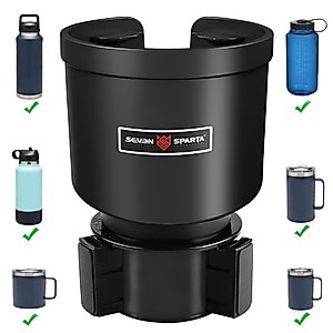 Upgraded Car Cup Holder Expander Adapter with Offset Adjustable Base, Compatible with Yeti 14/24/36/46oz Ramblers, Hydro Flasks 32/40oz, Other Large Bottles Mugs in 3.5"-4.0", 1 Pack