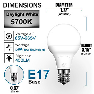 ILC E17 LED Light Bulbs (40w Equivalent) 5W, Color Changing RGB, 5700K Daylight White, 12 Colors 2 Modes Timing with Remote Control (4 Pack)