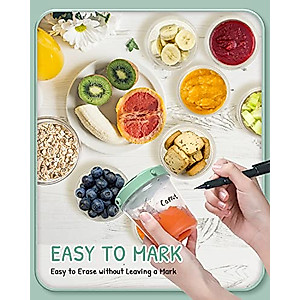 SUPERMAMA Stackable Baby Food Containers 12 Set(2/4/7oz), Baby Food Storage Containers with Airtight Lids, Baby Food Jars Freezer Safe, Easy to Store & Keep Fresh, Microwave Safe, BPA Free, Green