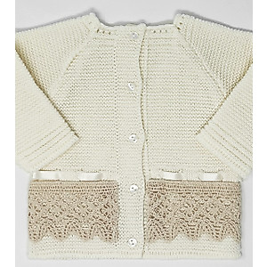 Escalett Layette Newborn Baby Knitted Clothes Set, Coming Home Infant Knit Outfit for Boys and Girls (1136, Beige, Newborn)