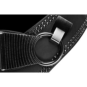 BlackButterfly Wide Elastic Stretch Retro Metal Interlock Buckle Belt (Black, US 10-12)