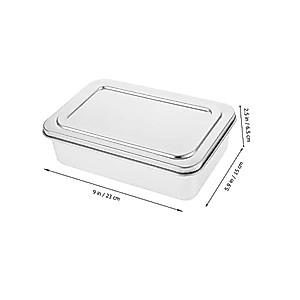 OKUMEYR Box Covered Baking Tray Cake Plate with Lid Cake Baking Pans Bread Oven Bread Baking Tray Oven Pan with Lid Baking Tray for Kitchen Silver Duck Neck With Cover Stainless Steel