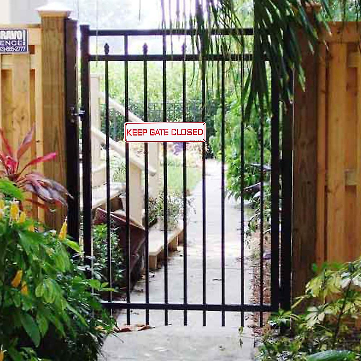 2 Pack Keep Gate Closed Sign, 12"x 3" - .040 Aluminum Sign Rust Free Aluminum-UV Protected and Weatherproof